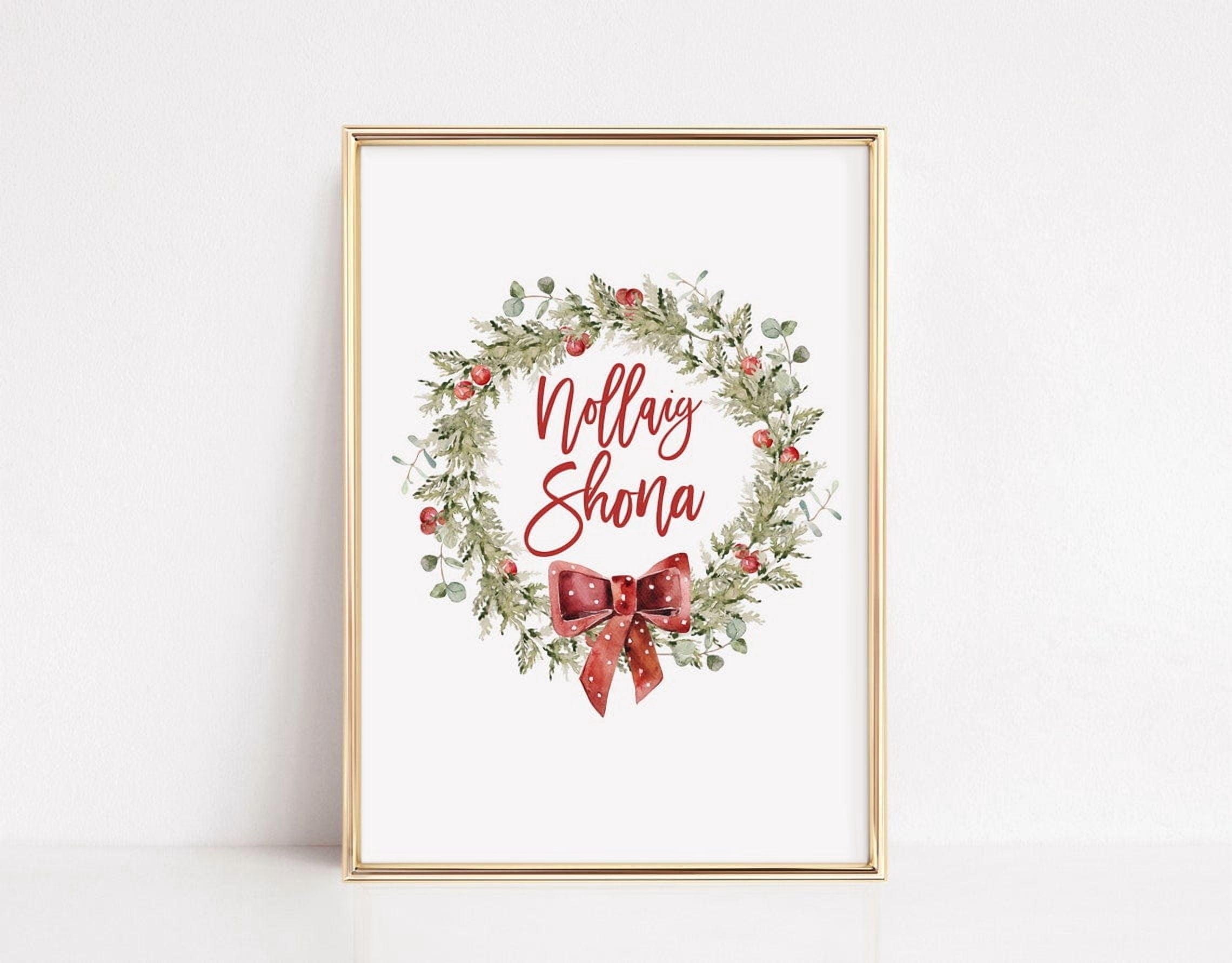 Irish Winter Posters Winter Wreath Nollaig Shona Winter Blessing Wall ...
