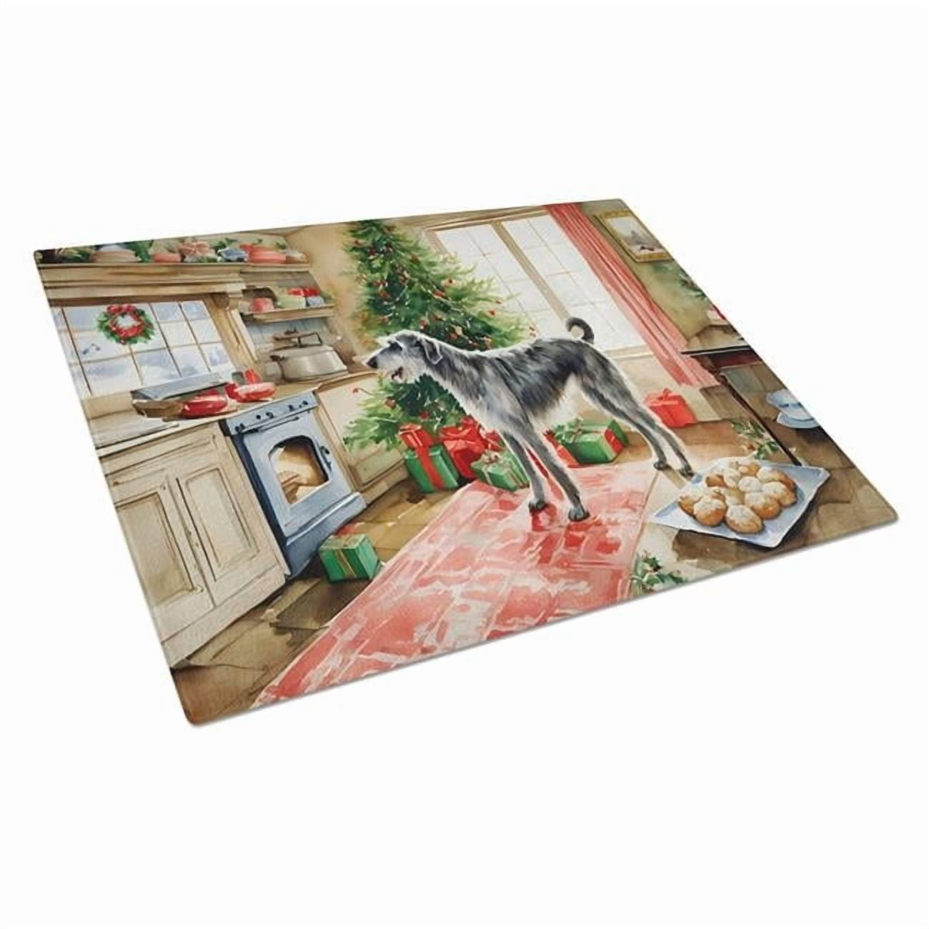 Irish Wolfhound Christmas Cookies Glass Cutting Board 12 in x 15 in ...