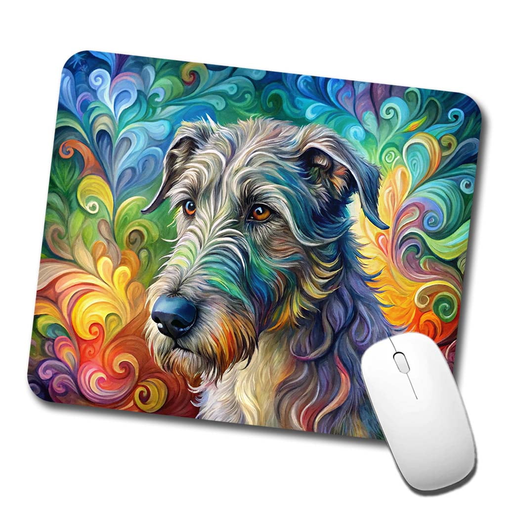Irish Wolfhound Dog Abstract Art Mouse Pad Low Profile Gaming Mat ...