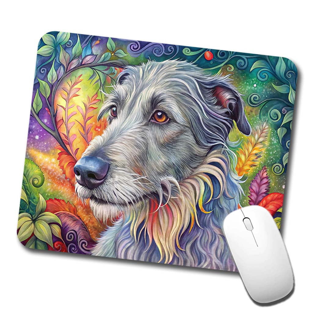 Irish Wolfhound Dog Bohemian Art Mouse Pad Low Profile Gaming Mat ...