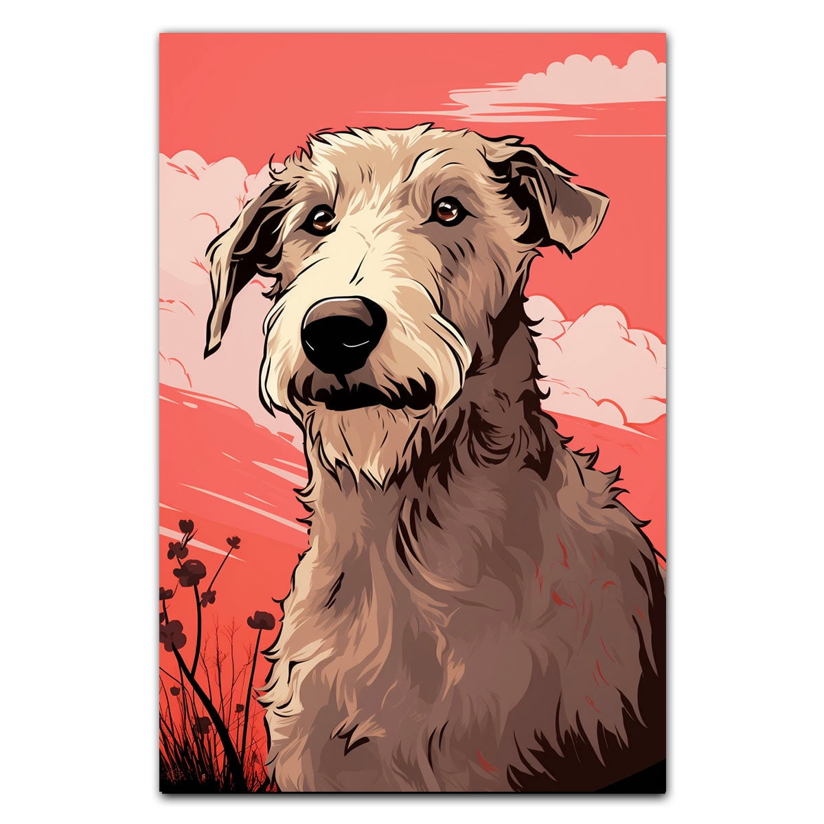 Irish Wolfhound Dog with Heart Red Valentine Gifts for Mom/Grandma/Wife ...