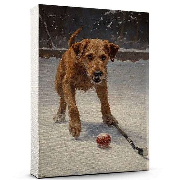 Irish Wolfhound Dog Stretched Canvas Size 8x12 Ice Hockey Canvas ...