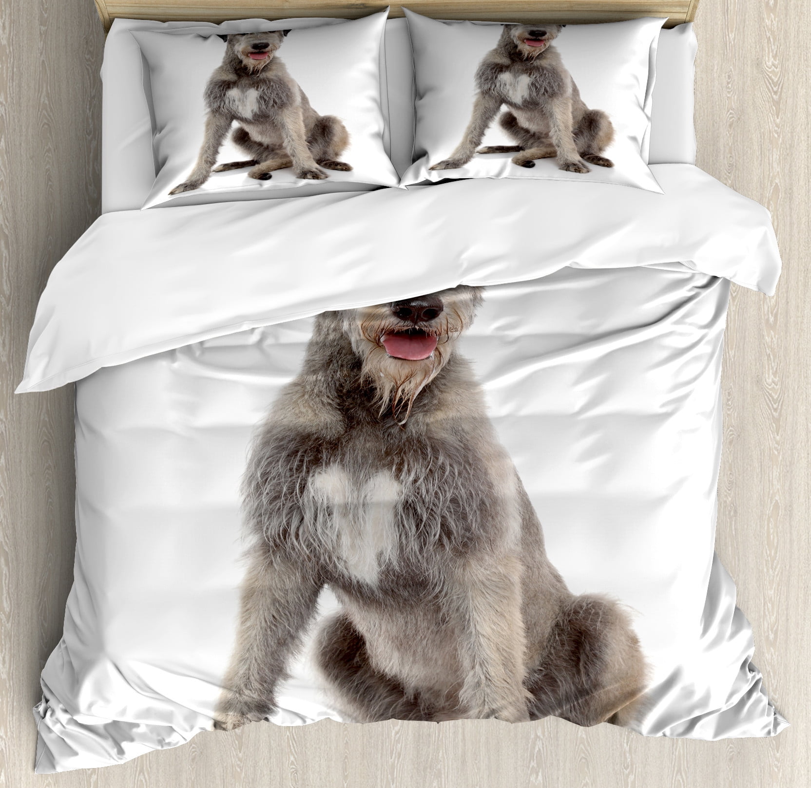 Irish Wolfhound Duvet Cover Set, Substantial Sized Sight-hound Furry ...