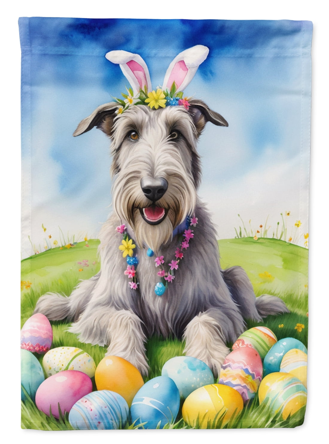 Irish Wolfhound Easter Egg Hunt House Flag - Walmart.com