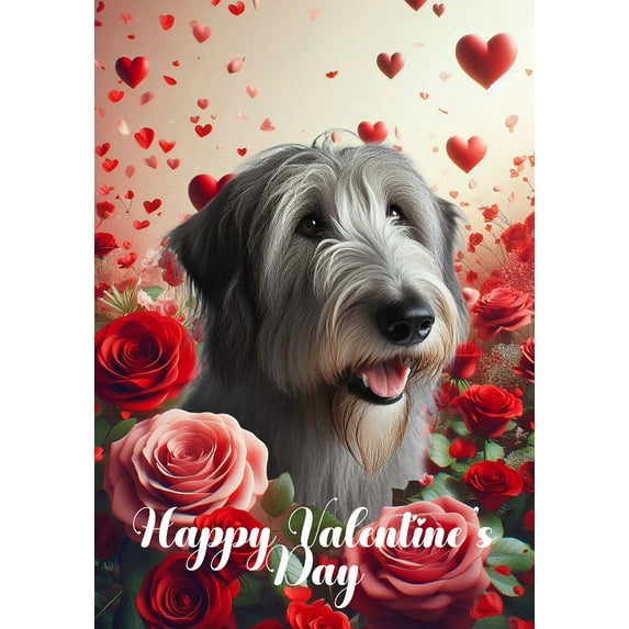 Irish Wolfhound Grey - Best of Breed Valentines Day Outdoor Garden Flag ...