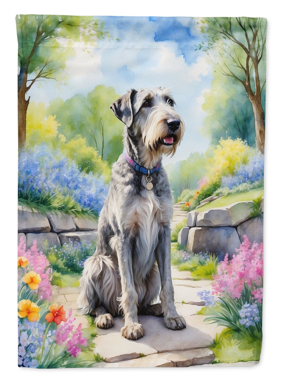 Irish Wolfhound Spring Path House Flag 28 in x 40 in - Walmart.com