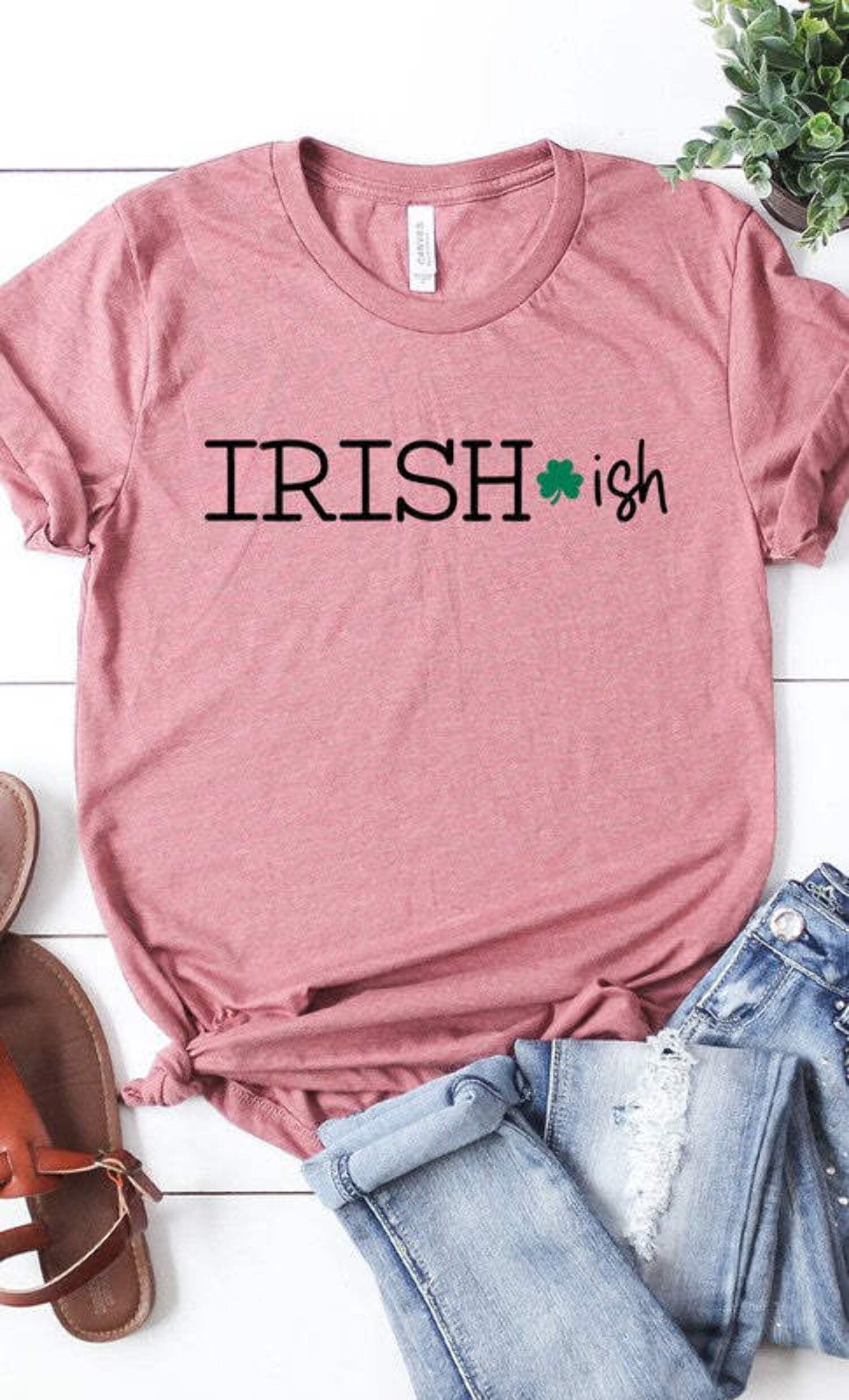 Irish-ish Type Font Graphic Tee T-Shirt PLUS - Walmart.com