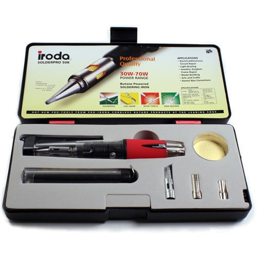 Iroda SOLDERPRO 50, SP50, SP-50 Butane Gas Soldering Iron Kit - Walmart.com
