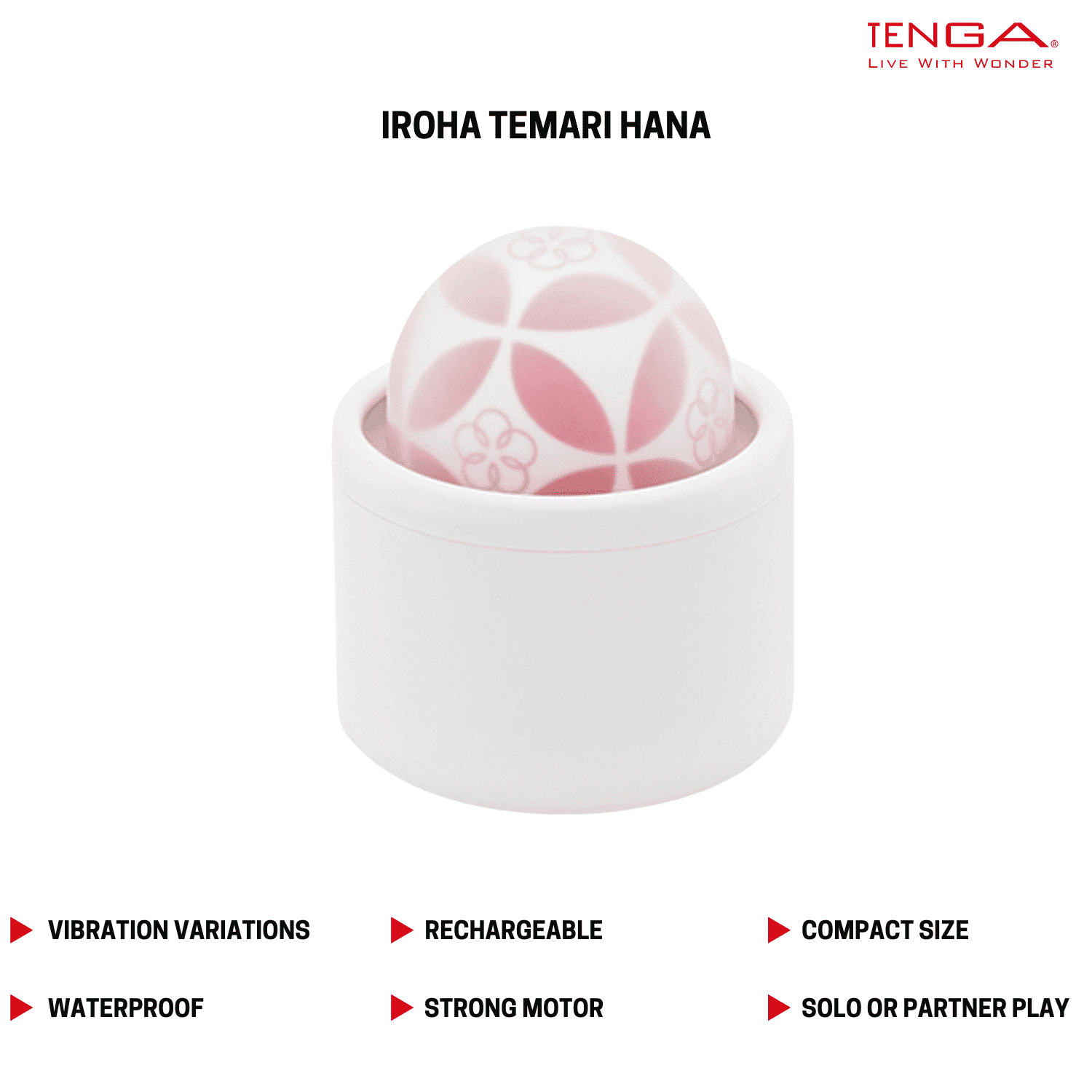 Iroha By TENGA Temari Hana Rechargeable Palm Sized Powerful Vibrator for Clitoral Vibration ...