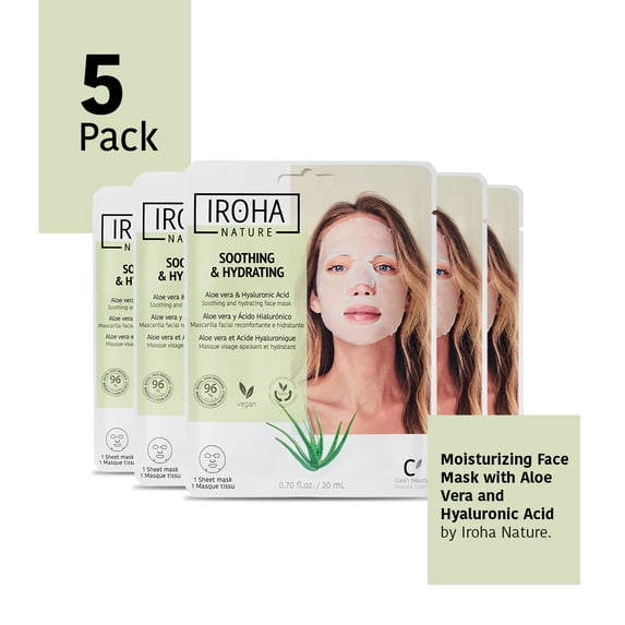 Iroha Nature, Aloe Vera Skin Care Mask - Pack of 5 Pieces - Walmart.com
