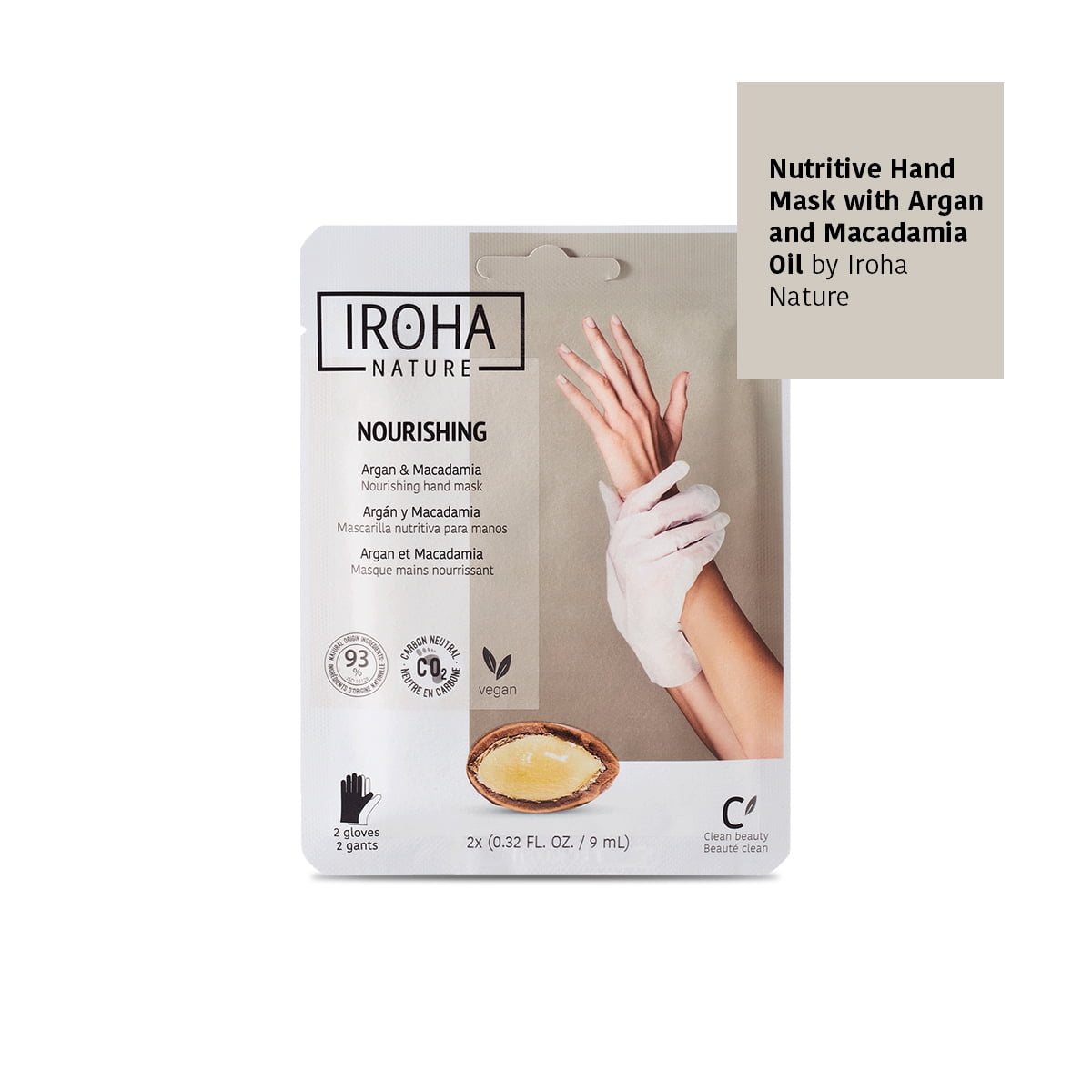 Iroha Nature, Hand Mask with Argan Oil and Macadamia (1 Pair of Gloves ...