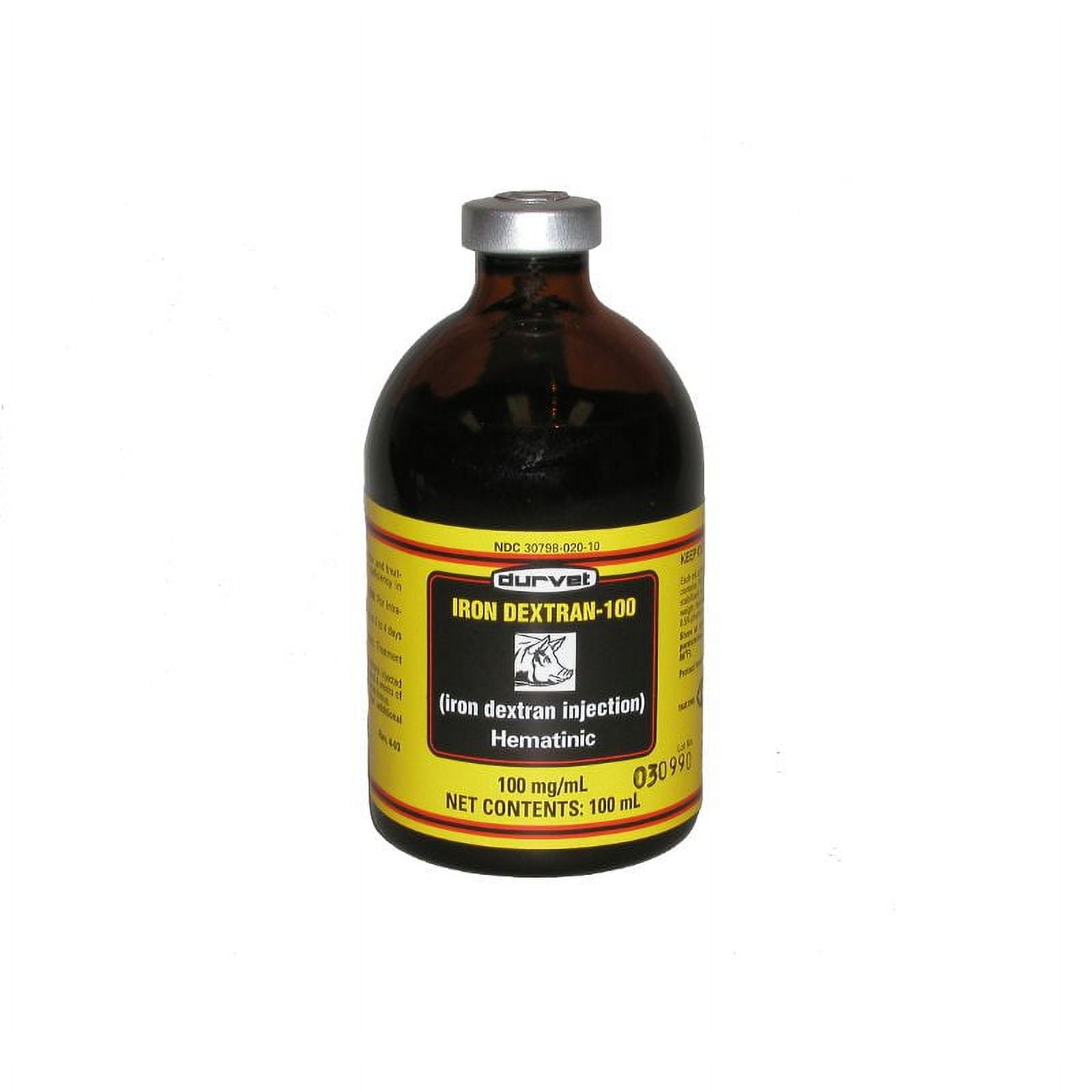 Iron-100 Dextran Hematinic for Pigs 100mL Bottle - Walmart.com
