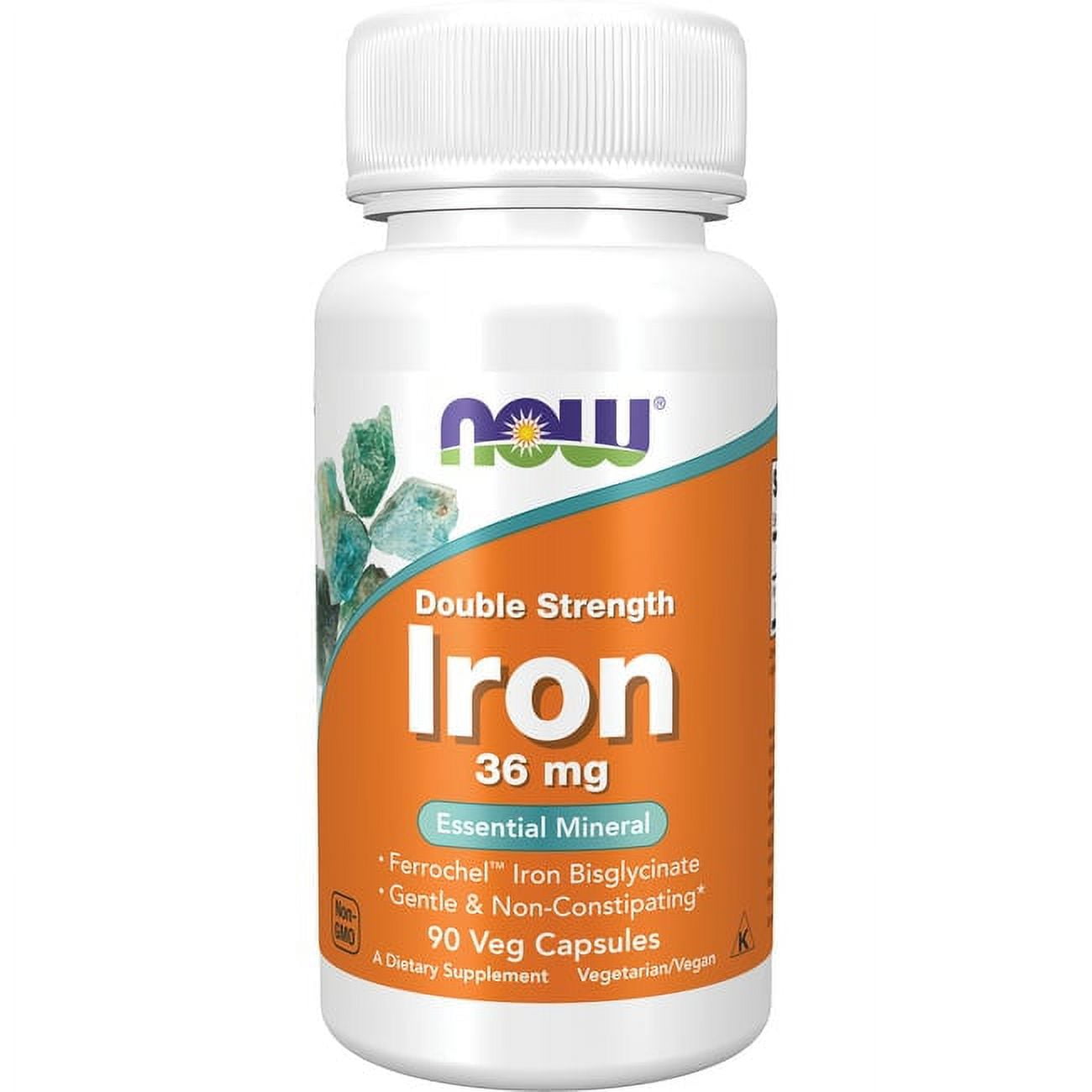 Iron 36mg Double Strength (Ferrochel Chelated Iron) Vegetarian Capsules ...