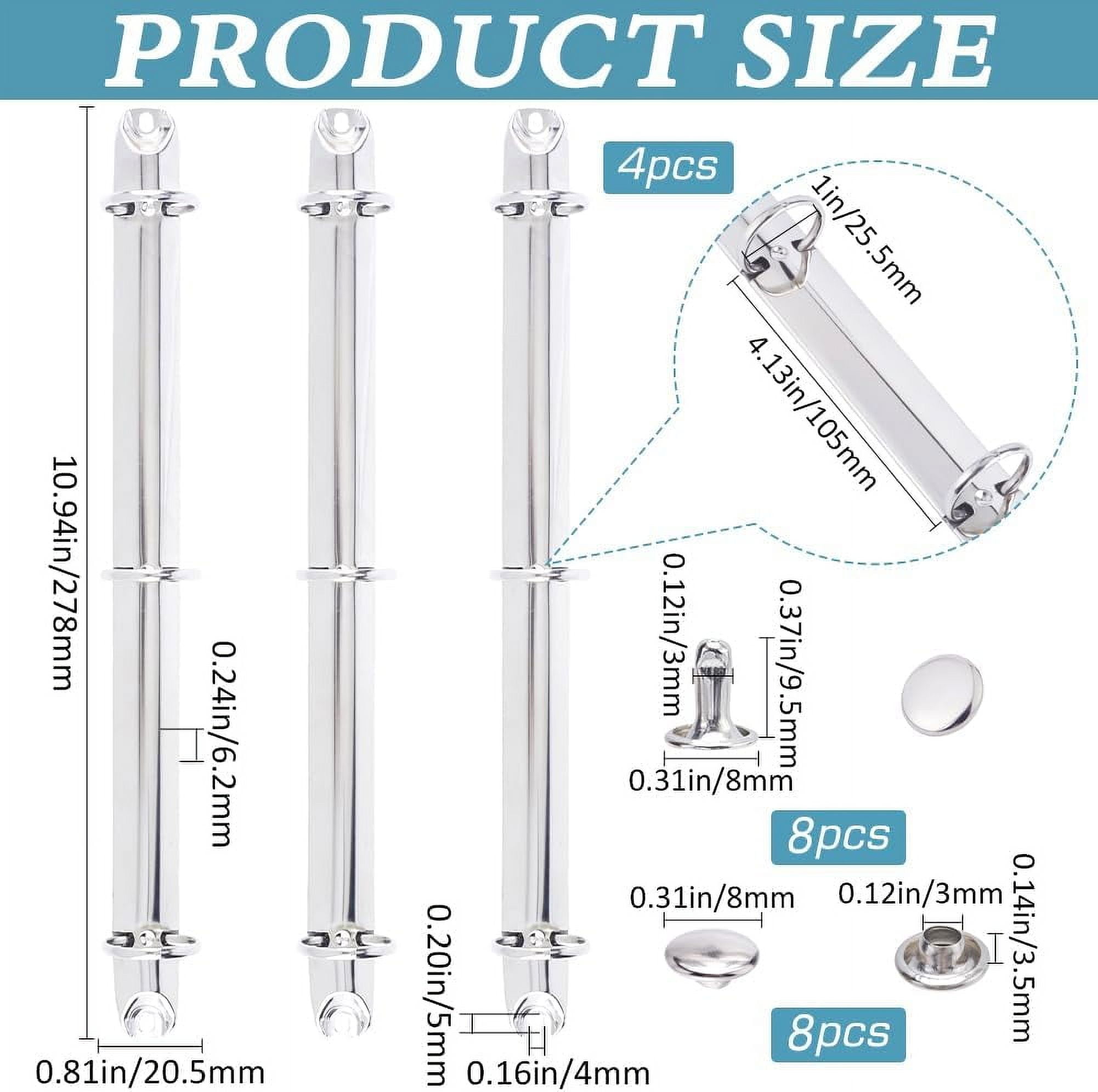 Iron 4Pcs 3 Ring Metal Binder Mechanism Iron Loose Leaf Binding ...