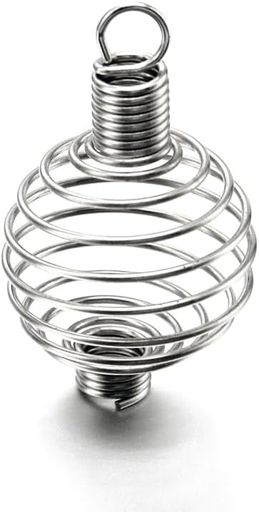 Iron 5 pc Iron Spiral Bead Cages Pendants Making Round Stainless Steel ...