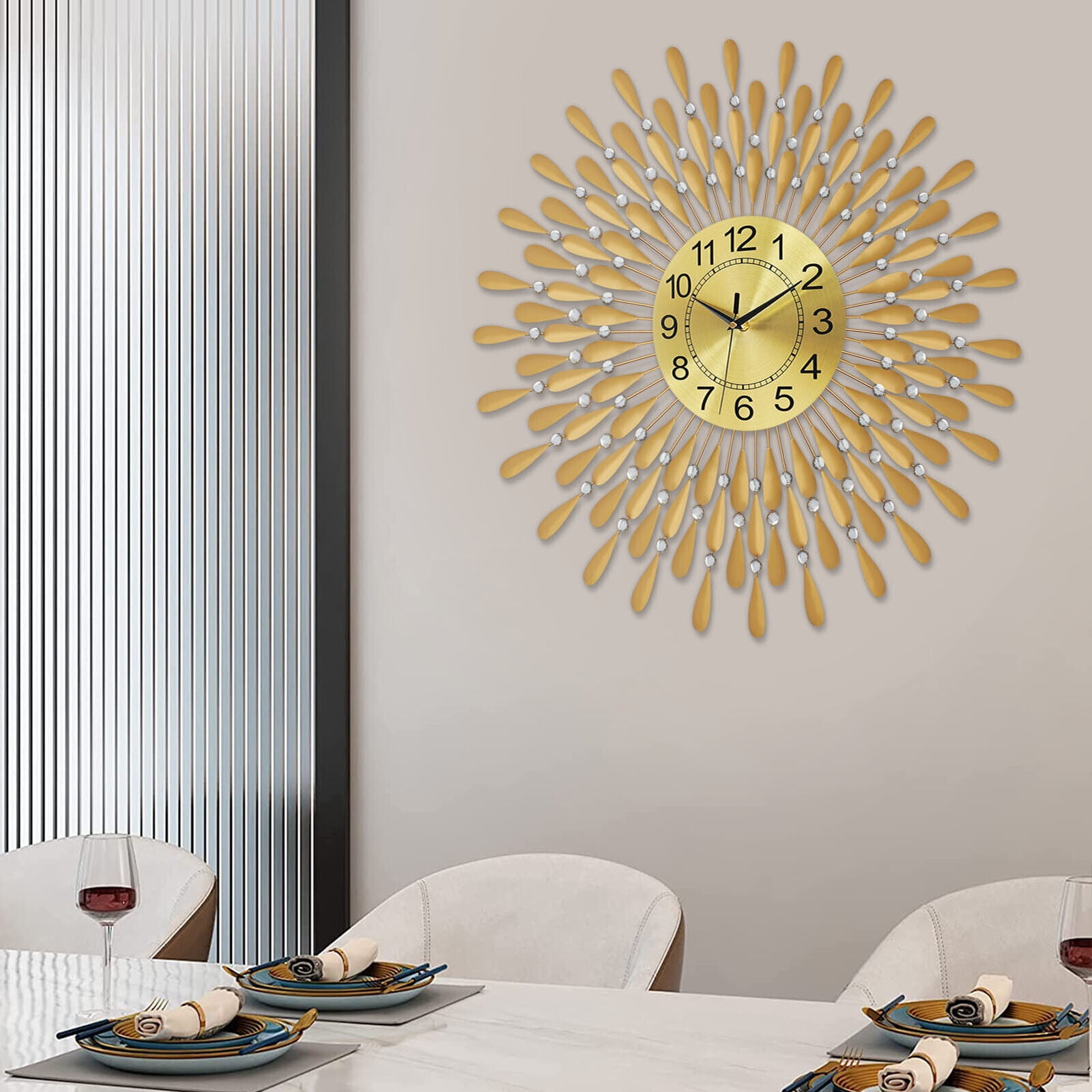 Iron+Acrylic Home Art Decor Wall Clock Modern Wall Clock Battery ...