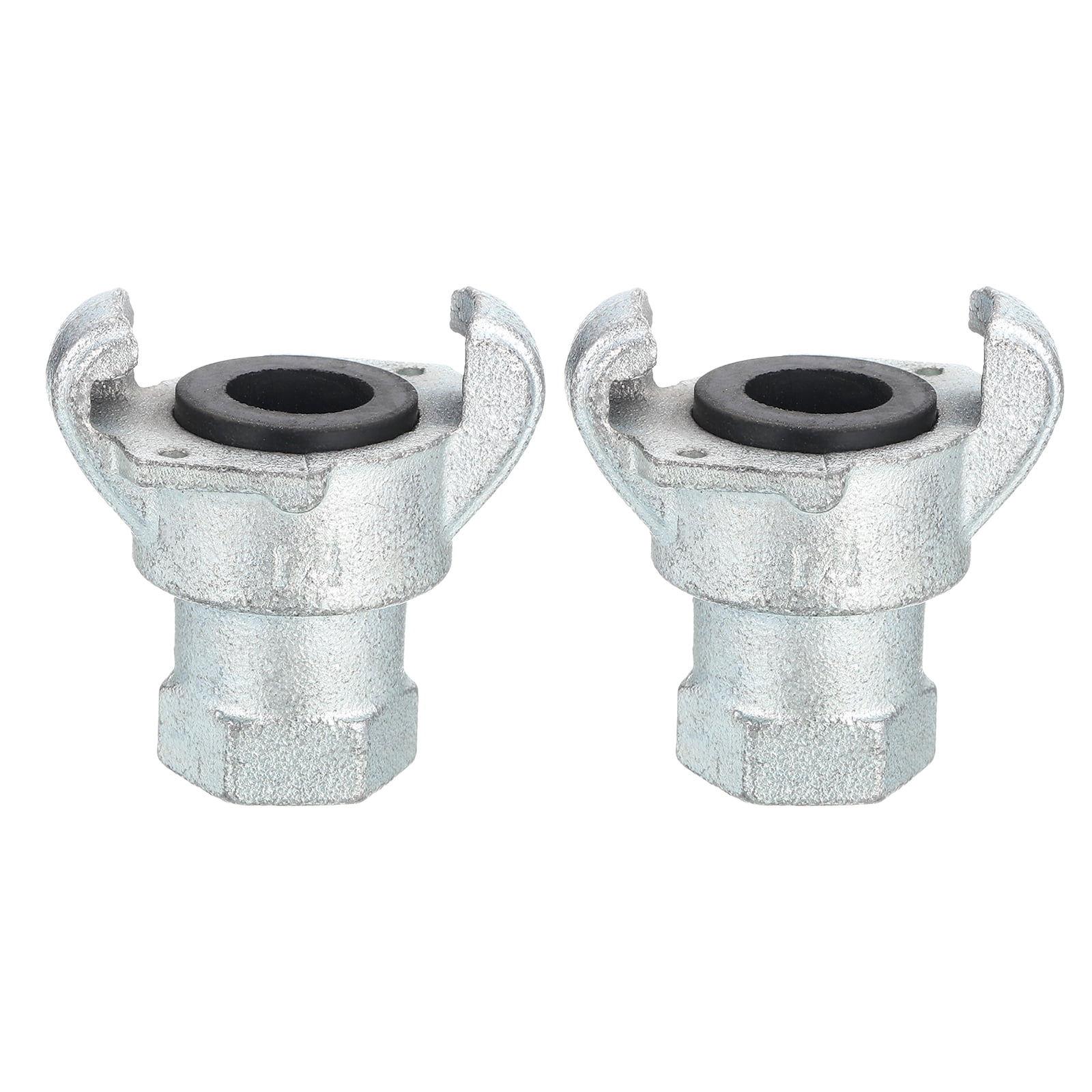 Iron Air Hose Fitting, 2Pack 1/4" NPT Female 2 Lug Chicago Fitting Straight Through for Pipe ...