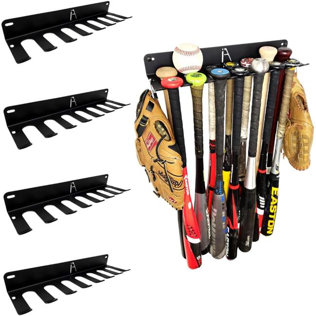 Iron American XLBATRACK4PK 6.75 x 4.3 x 2 in. Wall Mounted Baseball Bat ...