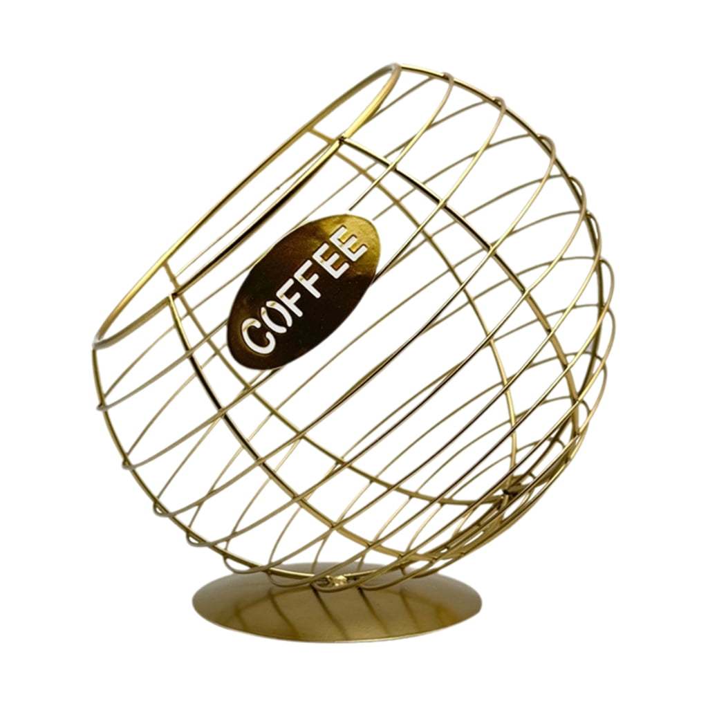 Iron Art Fruit Storage Basket Large Capacity Coffee Capsules Organizer ...