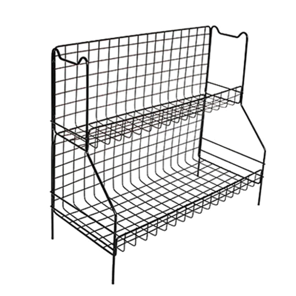 Iron Art Mesh Shelf Storage Rack Double Layers Rack Storage Holder ...