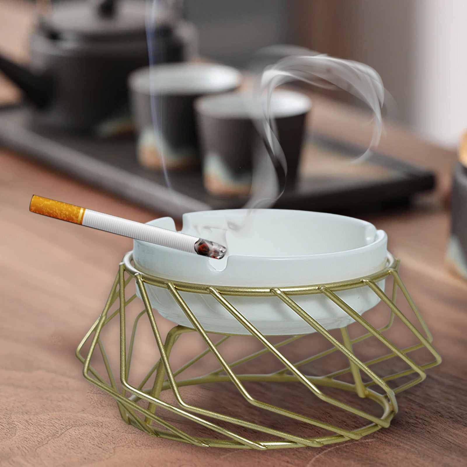 Iron Ashtray Decorative Hollow Out Gold | Small Modern Home Decor Tray | Ashtray or Candle ...