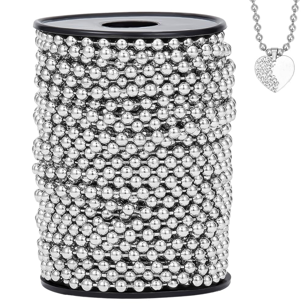 Iron Ball Chains Platinum 4.5mm about 65.62 Feet(20m)/Roll - Walmart.com