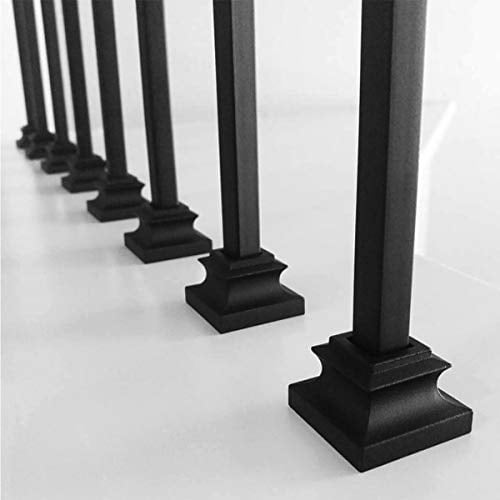 Iron Baluster Flat Shoes with Set Screw (10-Pack) for 1/2" Square Metal ...