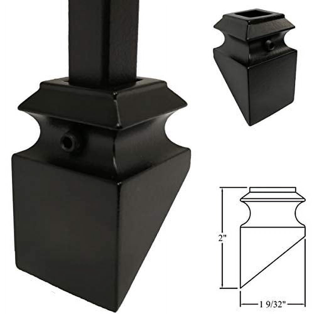 Iron Baluster Shoes (10-Pack) for 1/2" Square Iron Balusters Metal ...