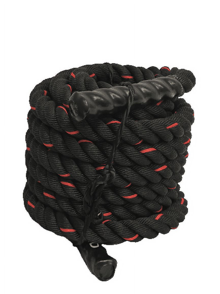 Iron Bar 40 ft Poly Dacron Battle Rope with Reinforced Handles for Gym ...