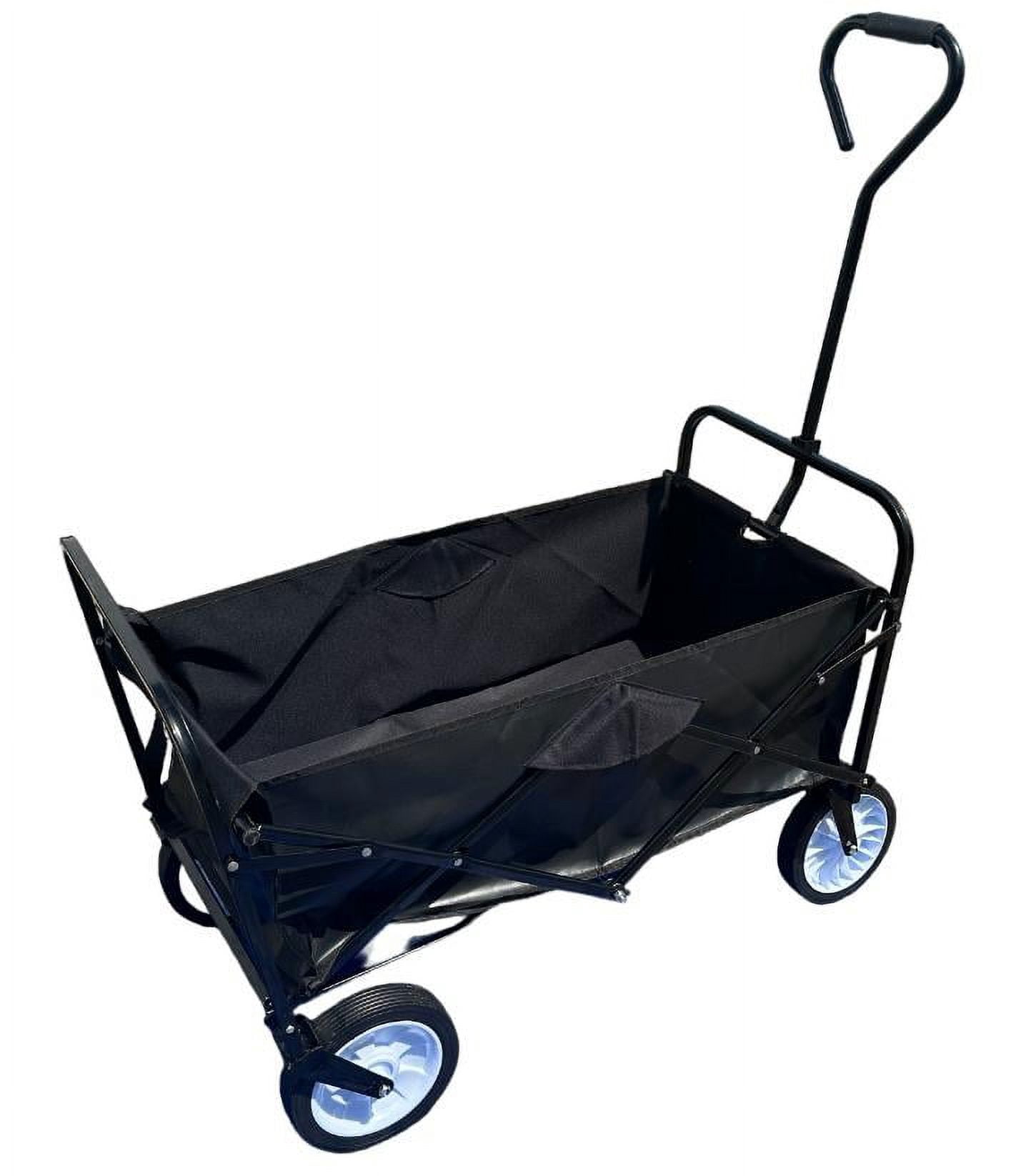 Iron Bar Foldable Wagon Cart Heavy Duty Fold Wagon with Cup Holders and ...
