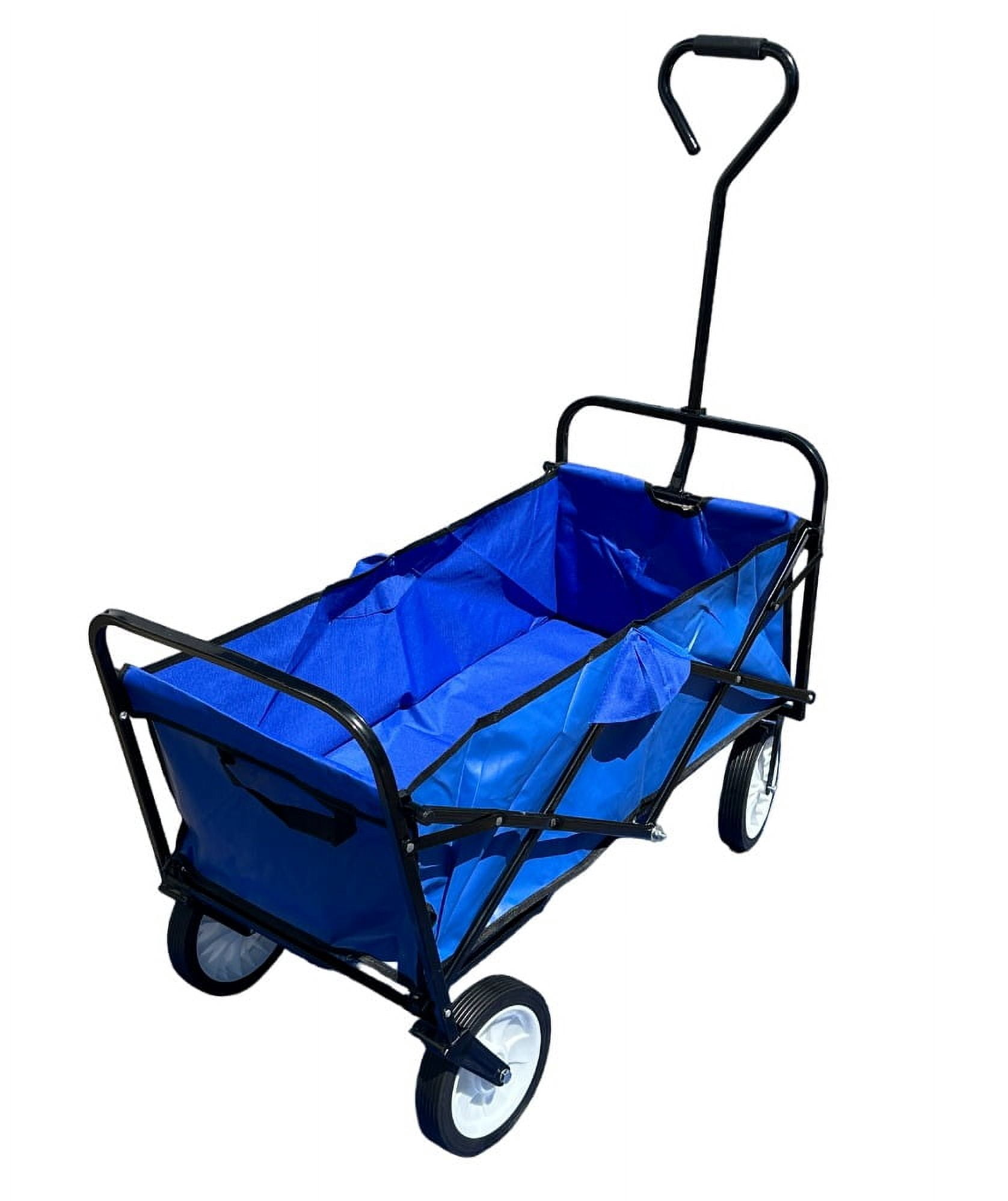 Iron Bar Foldable Wagon Cart Heavy Duty Fold Wagon with Cup Holders and ...