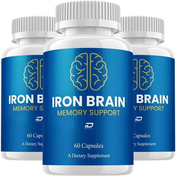 Iron Brain Supplement Capsules – IronBrain Natural Blend Memory Focus Pills, 3 Pack, 180 ...