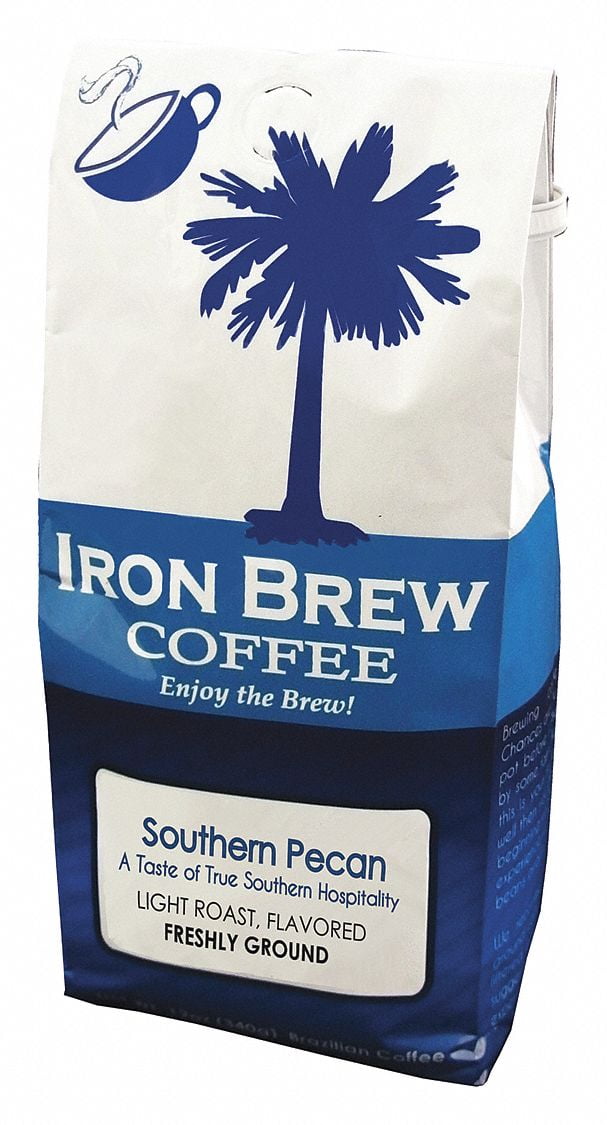 Iron Brew Coffee,Southern Pecans,Caff,Ground B-12SP - Walmart.com