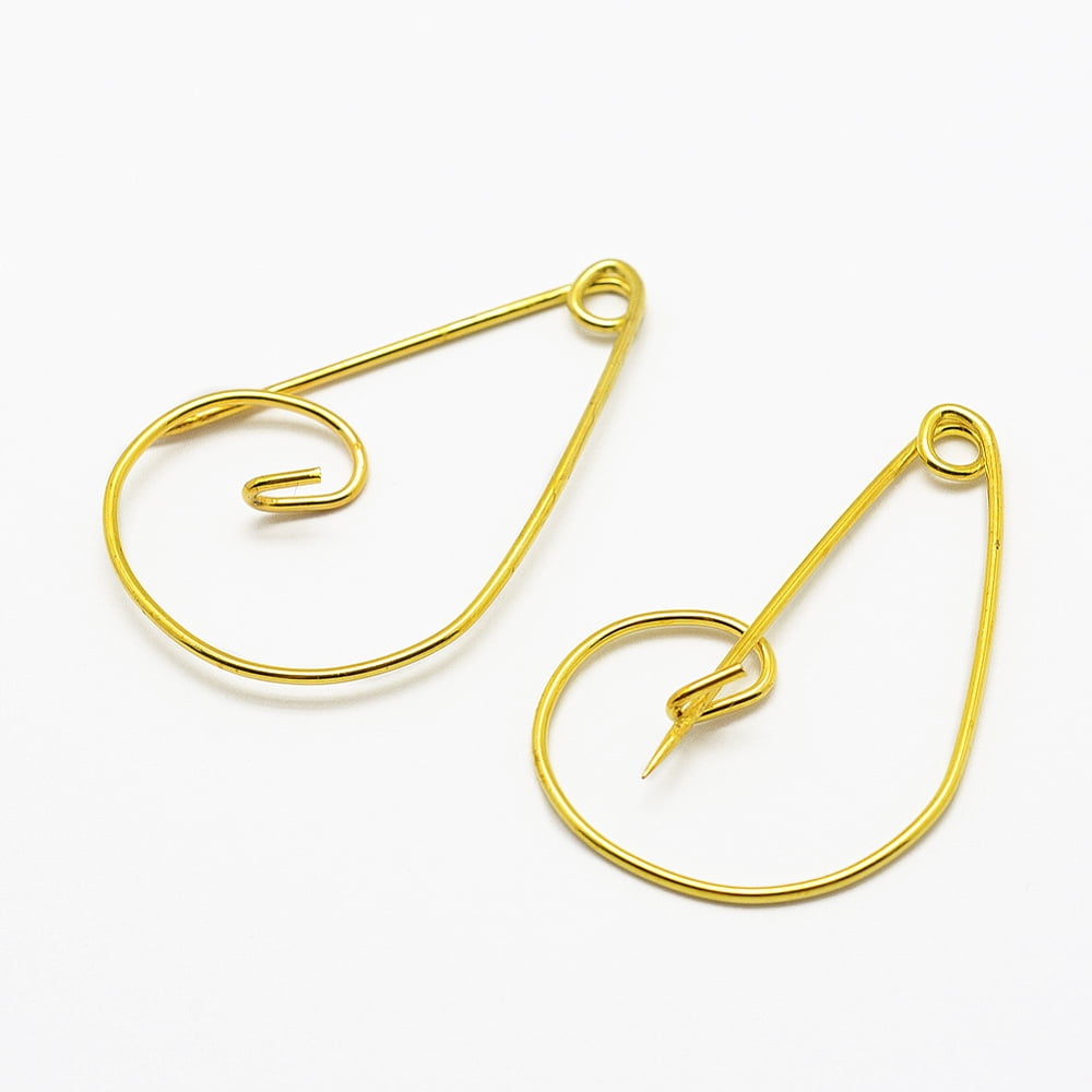 Iron Brooch Findings Kilt Pins Golden 24x37.5x4.5mm Pin: 1mm DIY ...