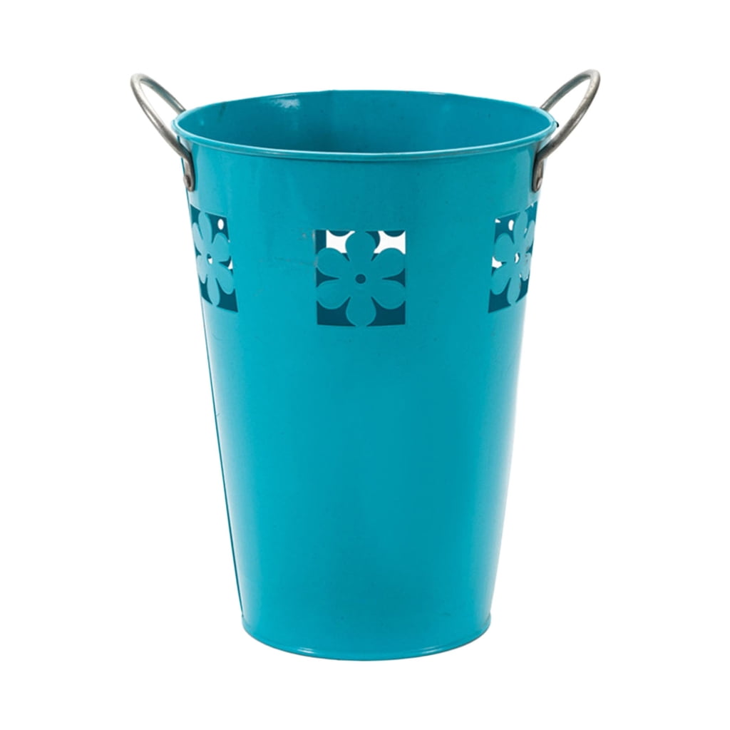 Iron Bucket Flower Pots Vintage Flower Container Metal Vase Bucket ...
