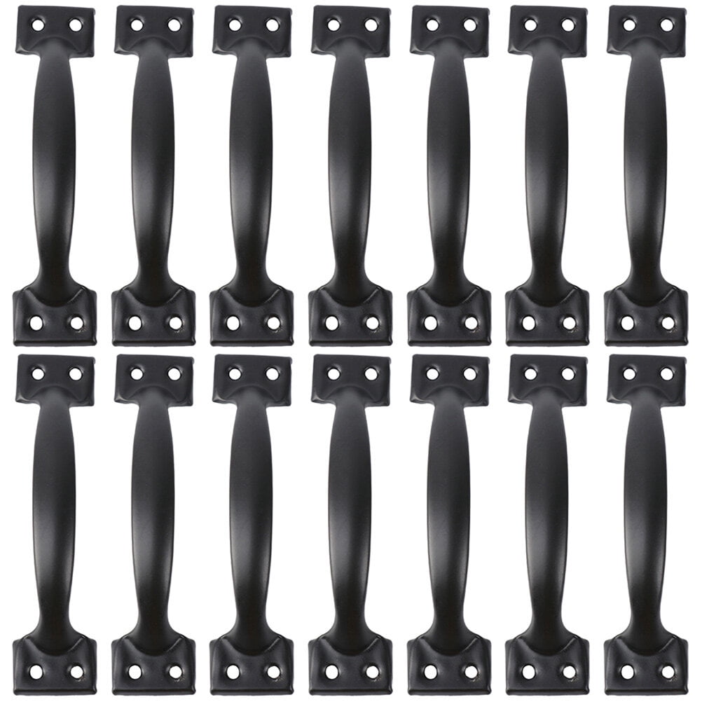 Black Iron Door Handle Set of 14 for Home Furniture Drawer Pulls 4 Inch ...