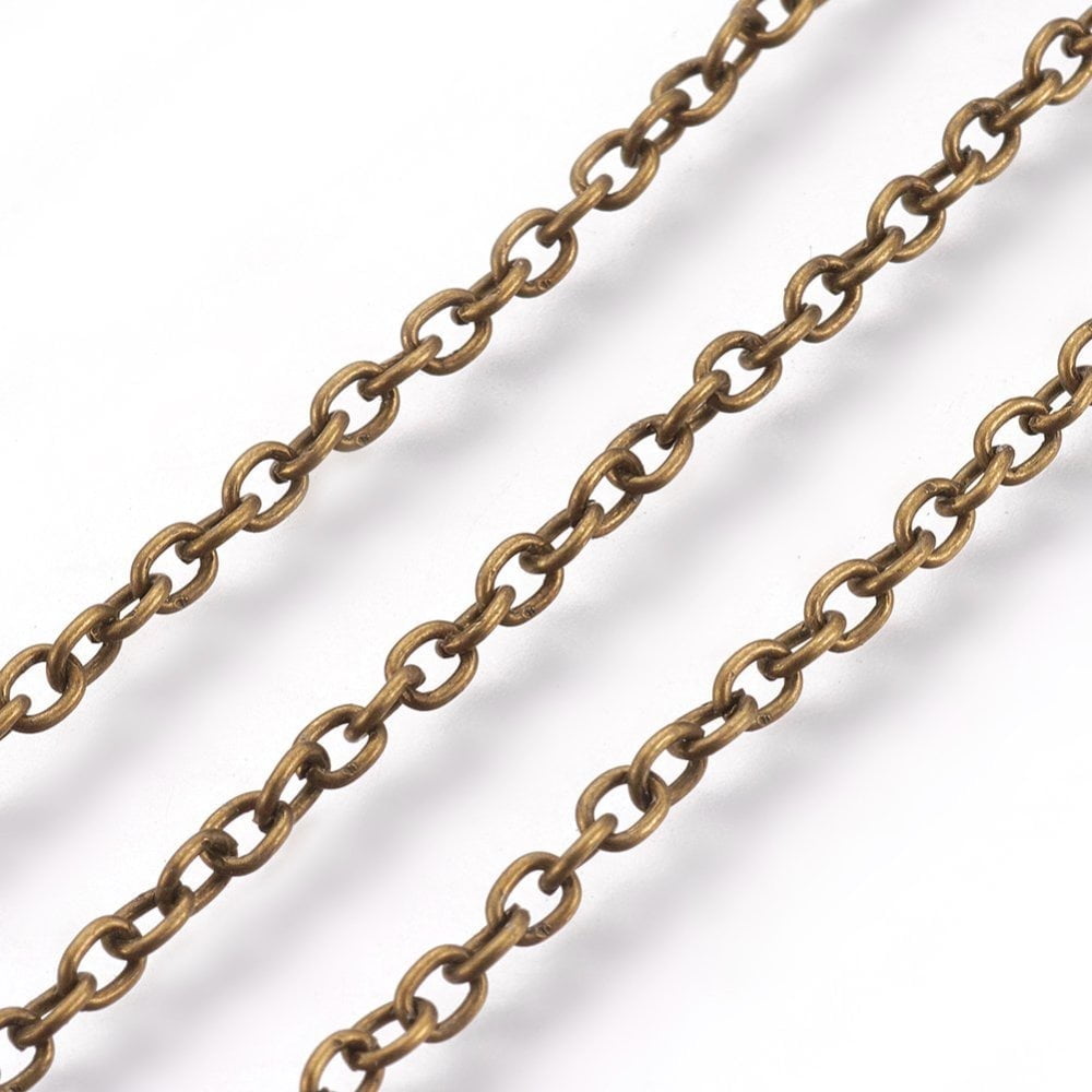 Iron Cable Chains for DIY Jewelry Making with Spool Unwelded Oval Lead ...
