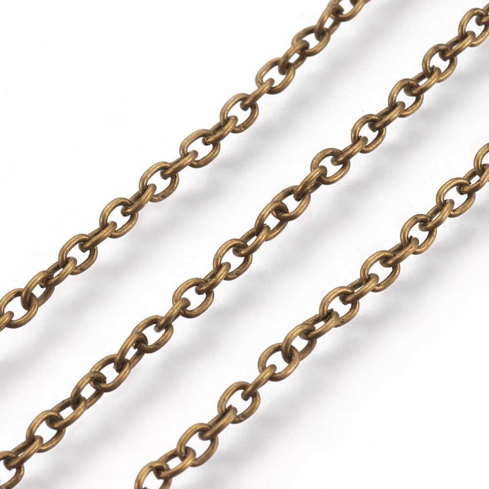 Iron Cable Chains for DIY Jewelry Making with Spool Unwelded Oval Lead ...