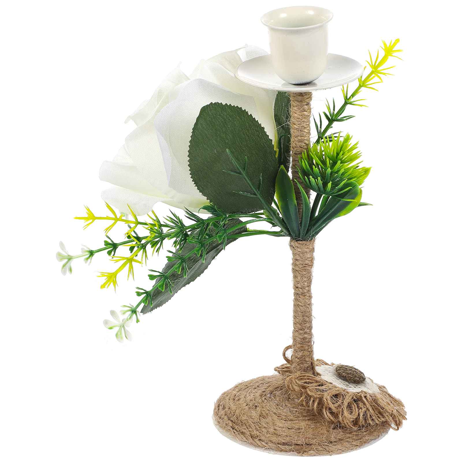 HONITANO Candle Holder White 1Set 11.8x7.9x7.1in Rope Lace Iron ...