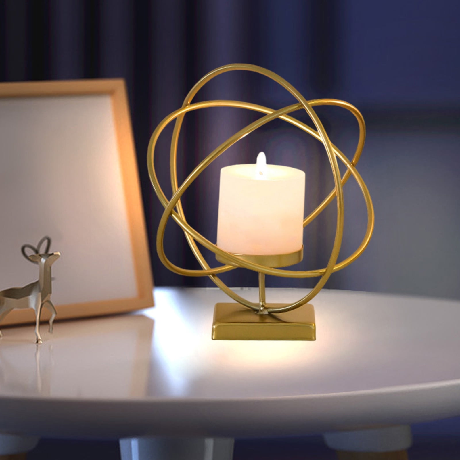 Iron Candlestick Ornaments Restaurant Desktop Sense Of Decorations ...