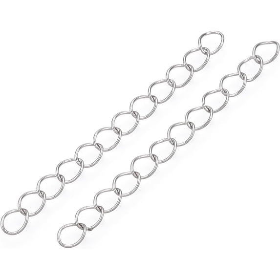 Iron Chain Extender Curb Chains Platinum 50mm Link 5x4x0.5mm DIY Making ...