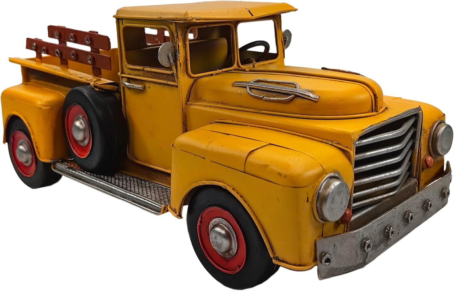 Iron Classic Yellow Truck Pick-up Model Collectible Vehicle Decoration ...