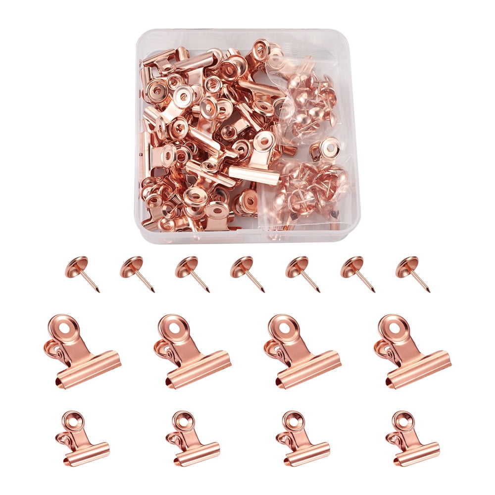 Iron Clips and Round Head Drawing Pins Rose Gold 40sets - Walmart.com