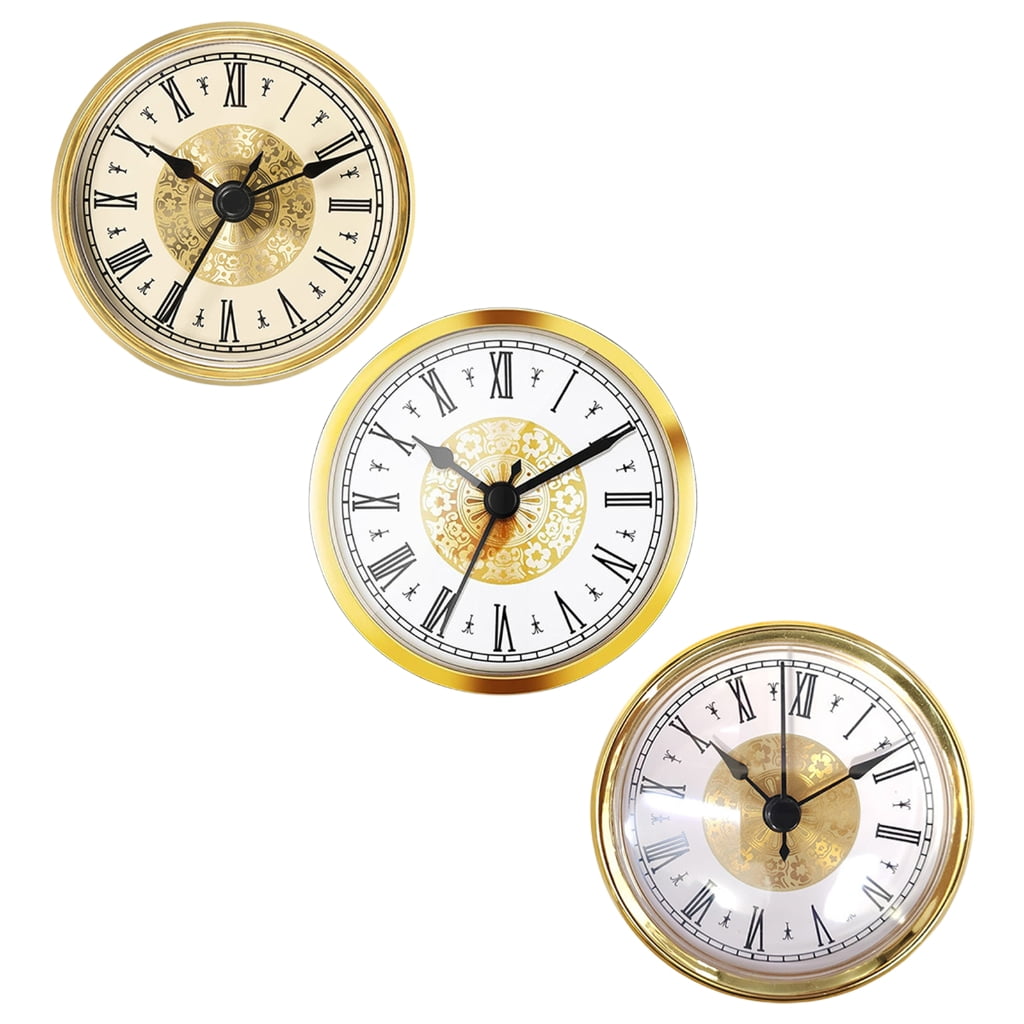 Iron Clock Insert With Gold/Silver Trim And Roman/Arabic Numerals For ...