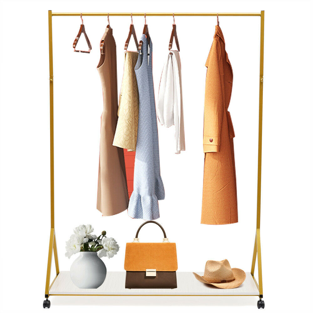 Iron Clothing Rack With Shelves Wedding Dress Bridal Garment Rack Stand ...