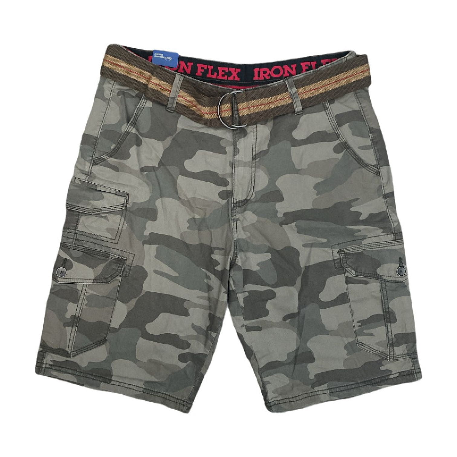 Iron Co Men's Flex Waist D-Ring Belted Multiple Pocket Twill Cargo ...