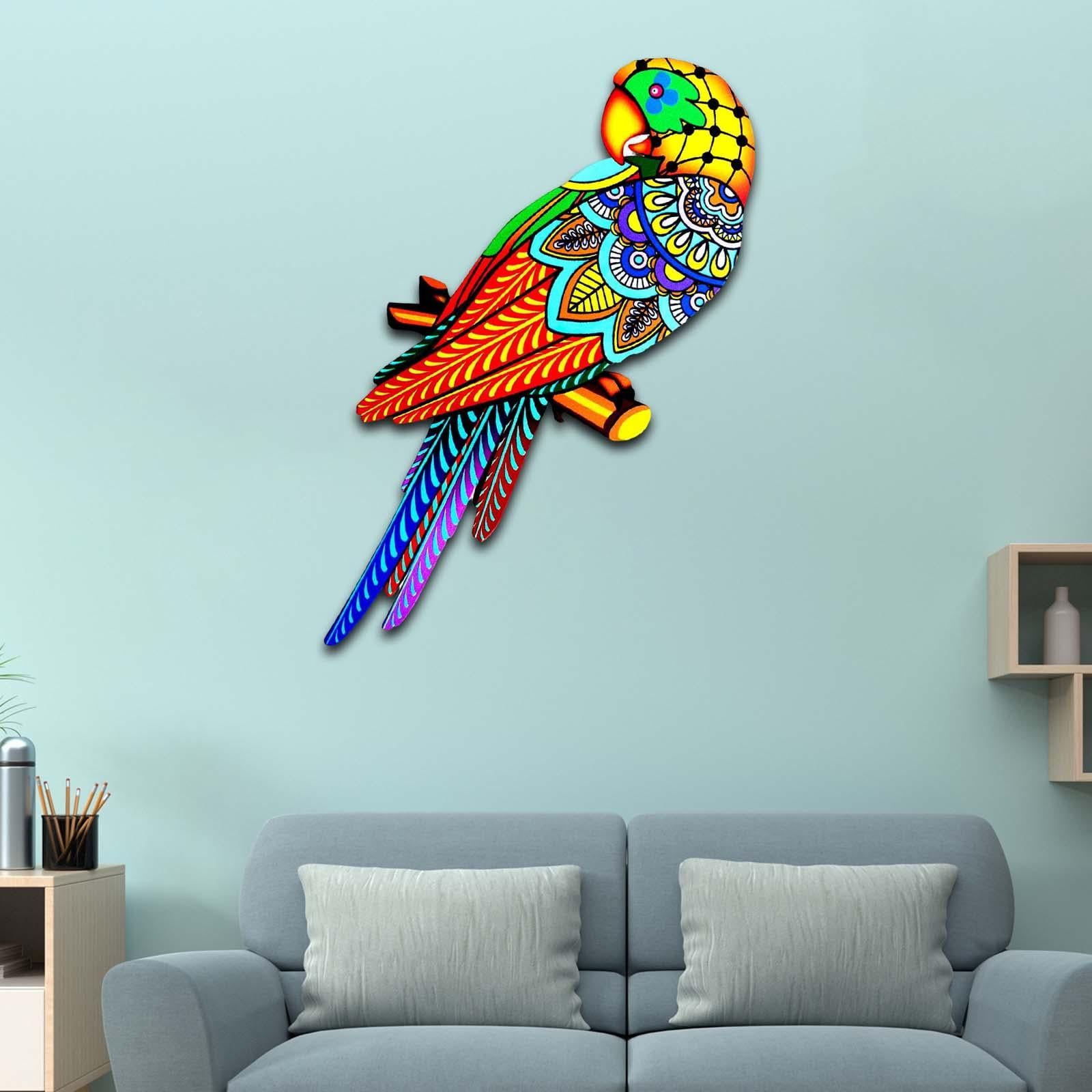 Iron Colorful Birds, Bird Model Garden Statue Ornament 3D Hanging Decor ...