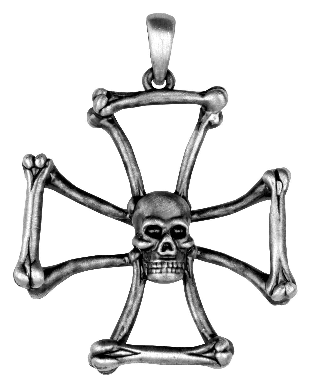 Iron Cross Skull Pendant - Collectible Medallion Necklace Accessory ...