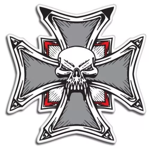Iron Cross Skull Sticker Phone Decal Water Bottle Stickers Car Decals ...