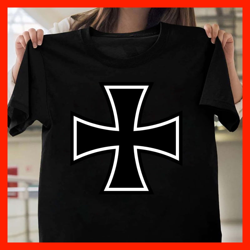 Iron Cross T-Shirt - Black and White Graphic Tee - Military History ...